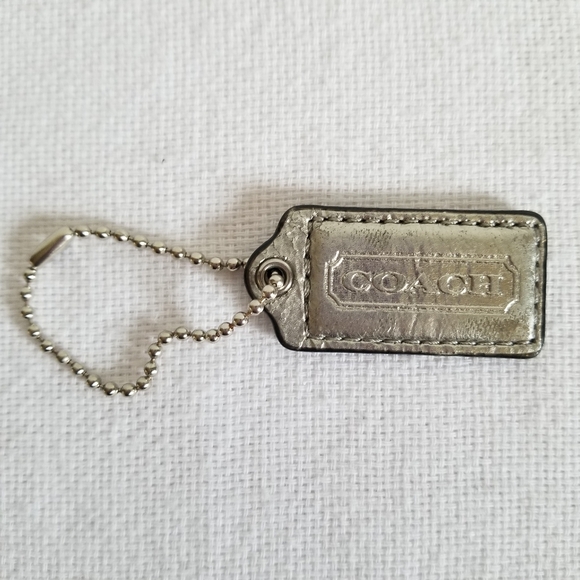 Coach | Bags | Coach Silver Leather Hang Tag | Poshmark